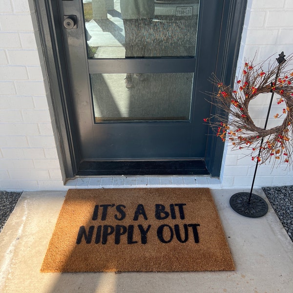 Its A Bit Nipply Out Doormat Personalized Snowflake Holiday Rug Custom ...