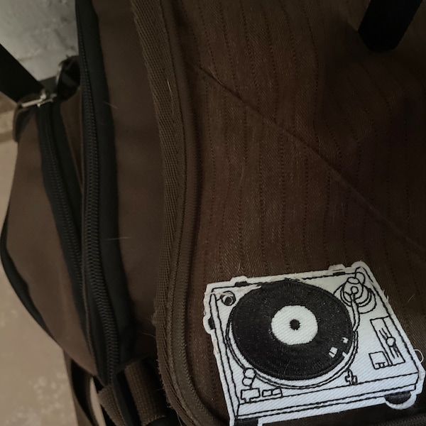 Record Player Iron-on Patch, Vinyl Player Badge, Vintage Decorative Patch, DIY Embroidery ...