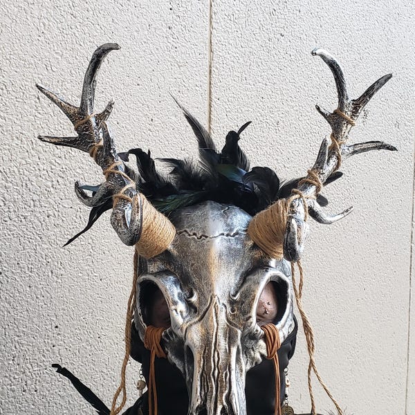 Wendigo Cosplay Skull Wendigo Costume Horn Headpiece Deer Antler ...