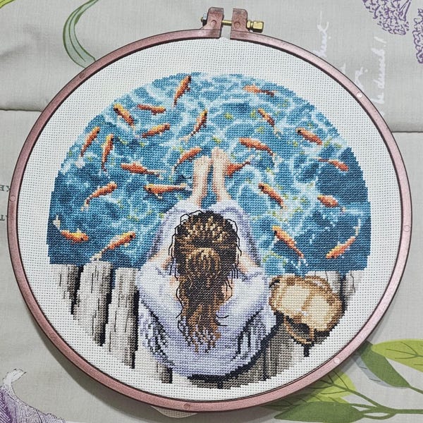 Sea Girl Cross Stitch Pattern, Girl Cross Stitch, Cross Stitch Pattern ...