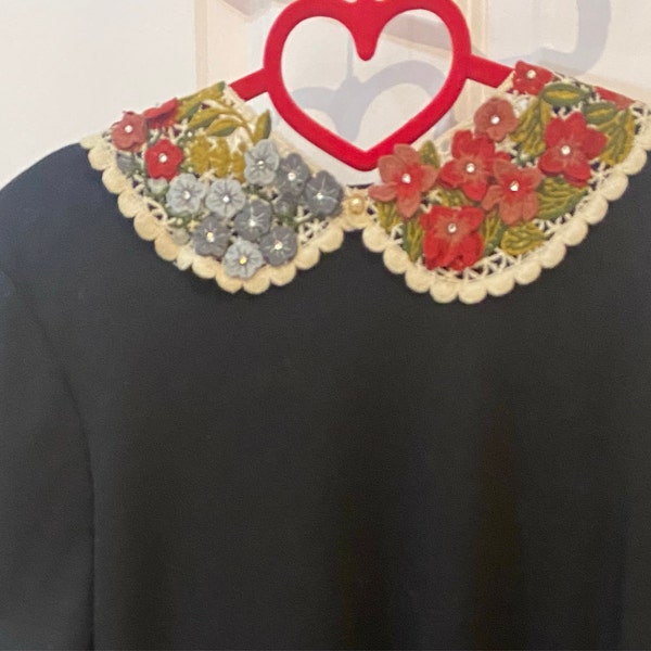 Vintage Look Gold Woven Lace Collar,peter Pan Collar in Gold,delicate ...