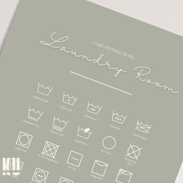 Laundry Symbols SVG Vector Bundle, Wash Label Icons Svg, Laundry Icons ...