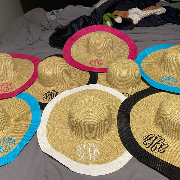 Personalized Beach Hat Custom Monogram Sun Hat Womens Tropical Getaway ...