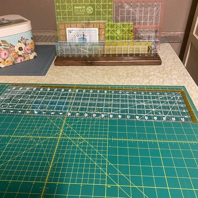 13 Slot Solid Mahogany Quilting Ruler Holder / Rack. Tabletop Model. - Etsy