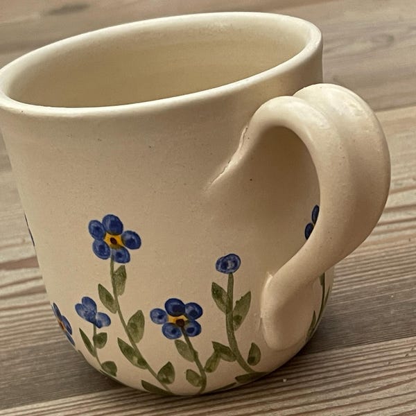 Forget Me Not Mug, Forget Me Not Pottery Mug, Blue Mug, Small Blue ...
