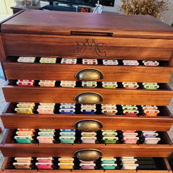 DMC Wooden Collectors Box Includes 1x Skein of All 500 Stranded Cotton ...