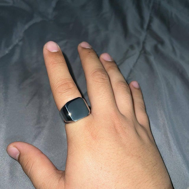 Mens Ring Silver Signet Ring Mens Band Minimalist Promise Mens Ring Silver Signet Ring Mens Band Minimalist Promise