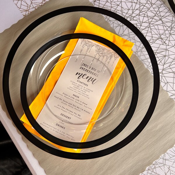 Dripping Silver Menu Card, Glitter Drip Menu, Silver Birthday, 4x9 Menu ...