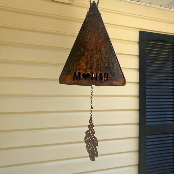 Ready to Ship Small Rustic Wind Bell With Oak, Maple, Heart or Sun Wind ...