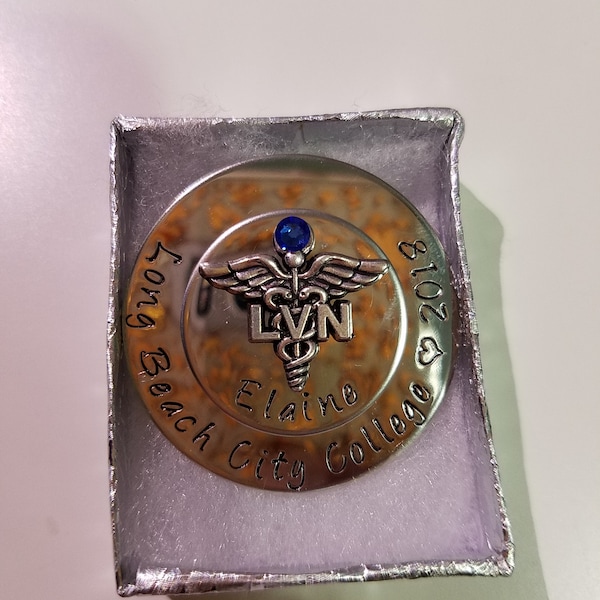 Personalized Nursing Pin / LPN BSN RN / Nurse Pin / Nursing Student ...