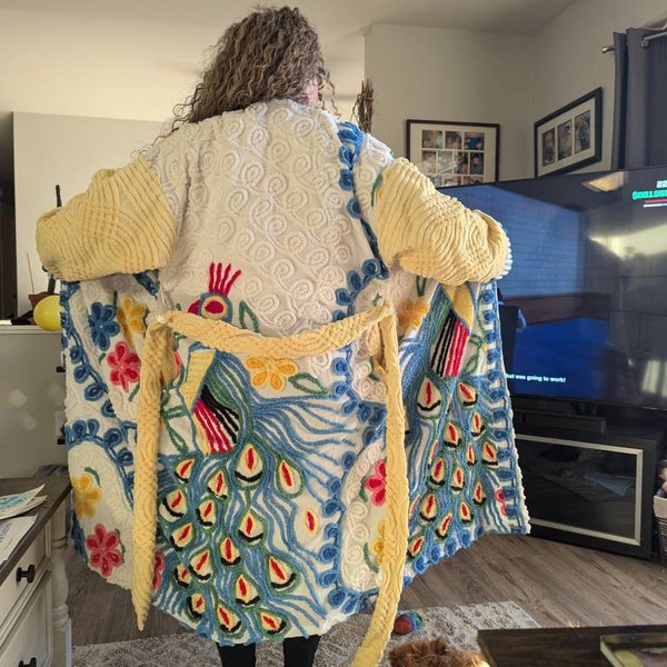 Large Plush “barbie’s Birthday Cake” Chenille Bathrobe Upcycled From ...