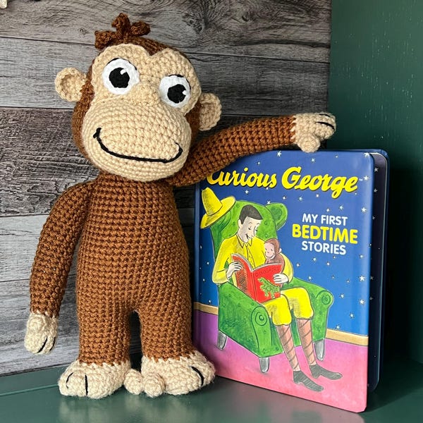 Crochet Doll Pattern Curious George in American English Crochet Terms ...