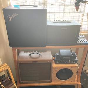 Lakefront Deluxe Amp Stand, Custom Made Solid Wood Guitar Amplifier ...