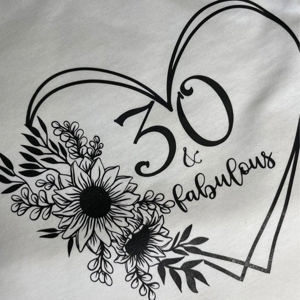 30 and Fabulous Svg, Png, Jpg ,dxf, 30th Birthday Svg, Birhtday Svg, 30 ...