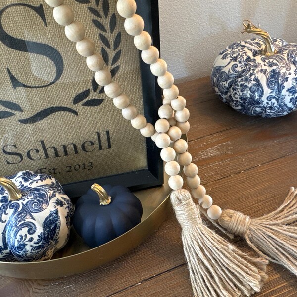 Set of 3, Blue and White Floral Fall Pumpkins - Etsy