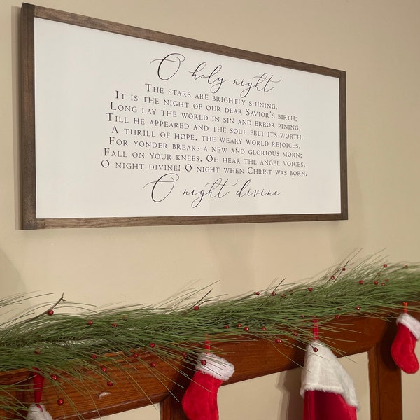 O Holy Night Sign-christmas Signs-wood Framed Signs-christian Wall Art ...