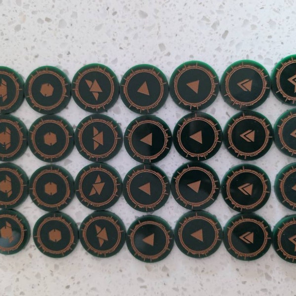 Keyforge - Ward and Enrage Tokens - Black - Etsy