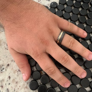 New Titanium Ring with Number 1 Dad Engraved on the Outside of | Etsy