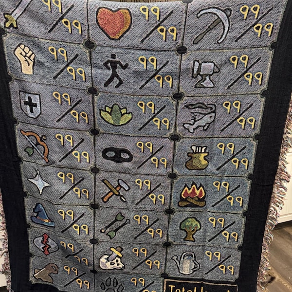 Custom Osrs Sherpa Fleece Blanket, Oldschool Runescape Max Skills Soft ...