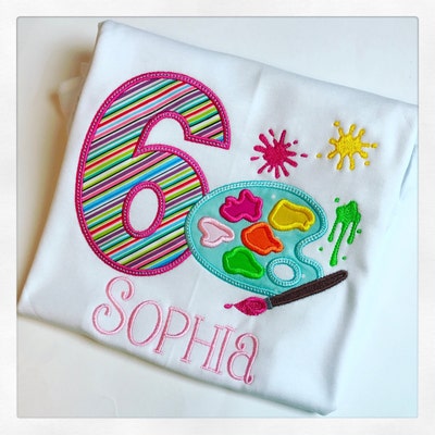 Paint Palette Numbers 1-9 Applique Paint Splatters Instant - Etsy