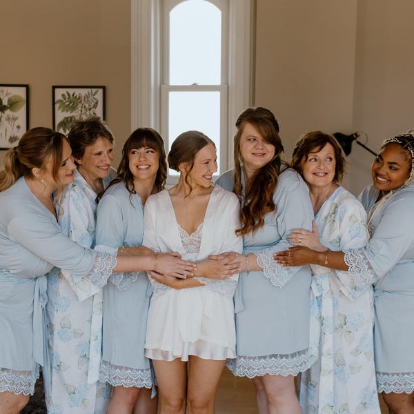 Bridal Personalized Bathrobes Wedding Robe for Bride Custom Matching ...