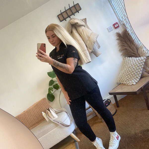 Custom Embroidered Beauty Tunic, Salon Uniform, Lash Nail Tech Make up ...