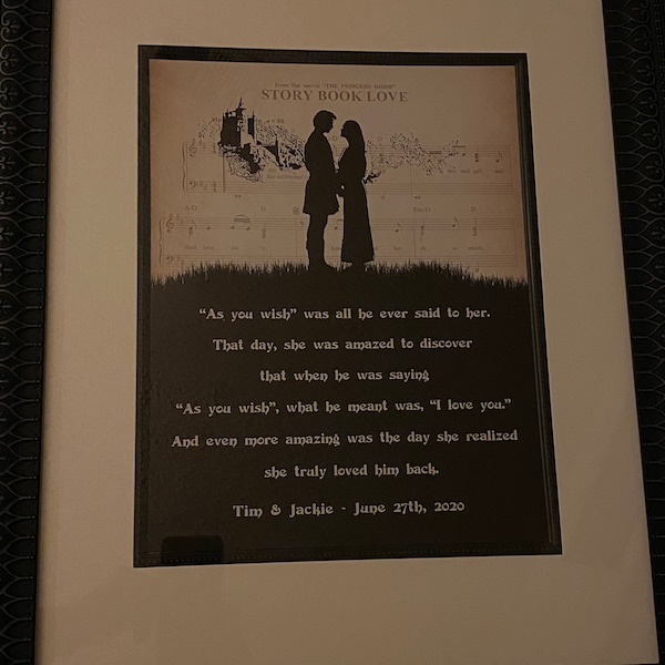 The Princess Bride Art Print Westley and Buttercup "as You Wish" Quote ...