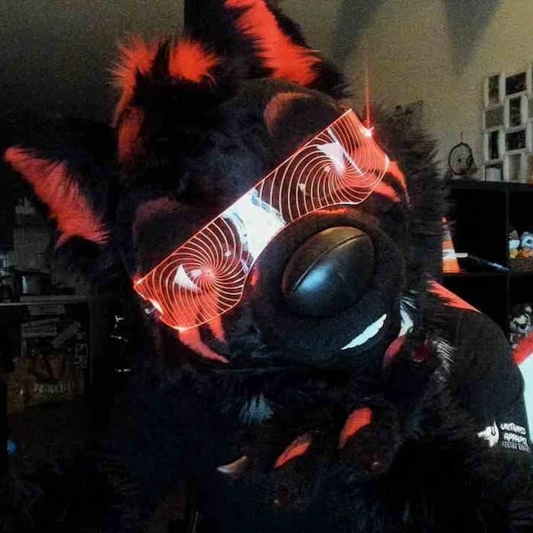 Illuminated Cyberpunk Cyber Goth Fursuit Visor HYPNO Clear **choose ...