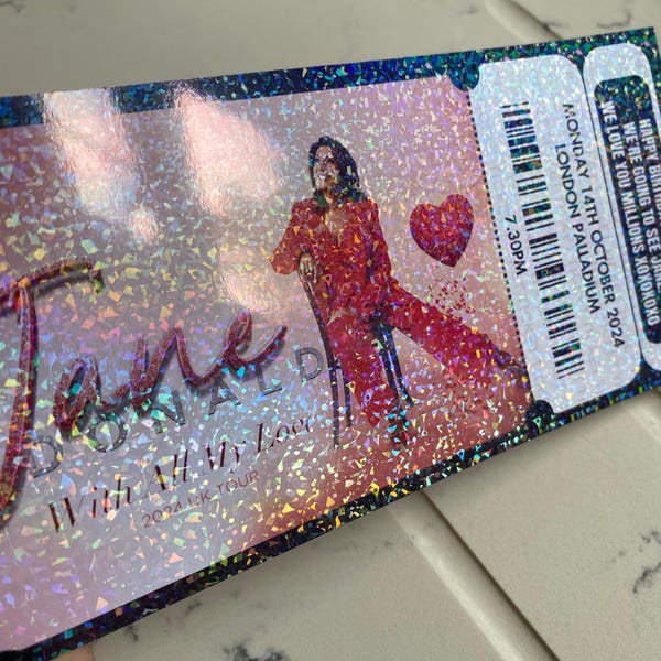 Personalised Foiled Golden Ticket, Personalised Token, Surprise Gift ...