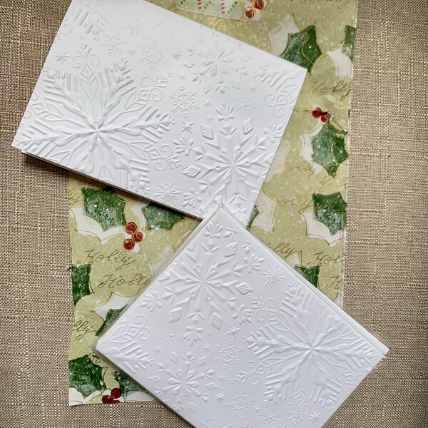 Embossed Gold Snowflakes Winter Holiday Greeting Card – Perfect for ...
