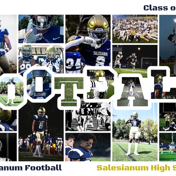 Football Photo Collage Template: Customizable Senior Night Gift ...