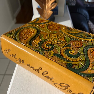 Hard Back Leather Paisley Book Cover - Etsy
