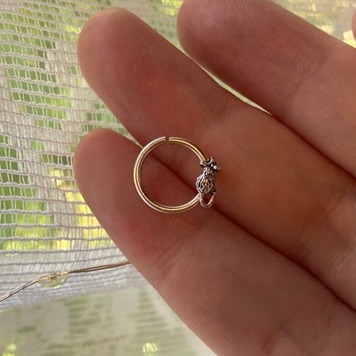 Helix Hoop Earring,sterling Silver Piercing With Spider, Insect ...