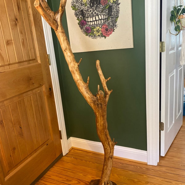 Free Standing Wooden Rustic Olive Tree Table Lamp - Etsy