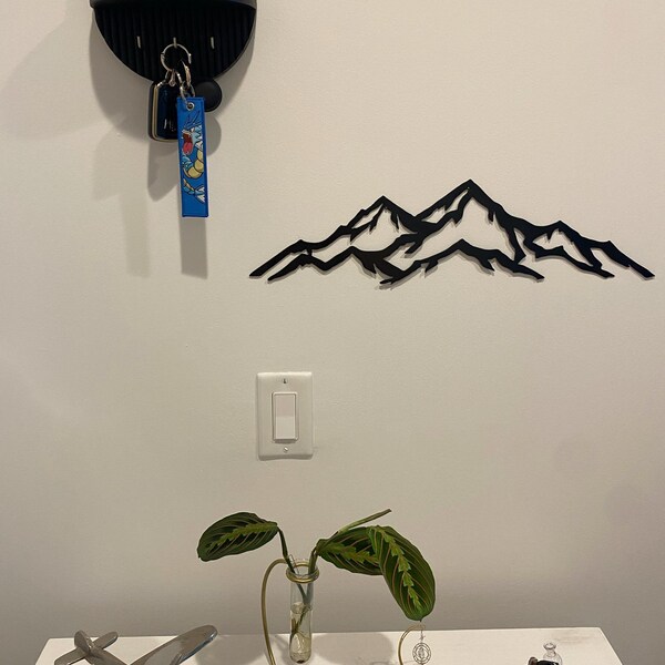 Walnut & Black Key Holder for Wall, Entryway Decorative Wooden ...