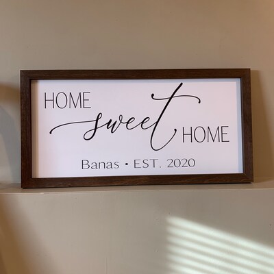Home Sweet Home Sign Personalized Home Sign-for Above Couch-living Room ...