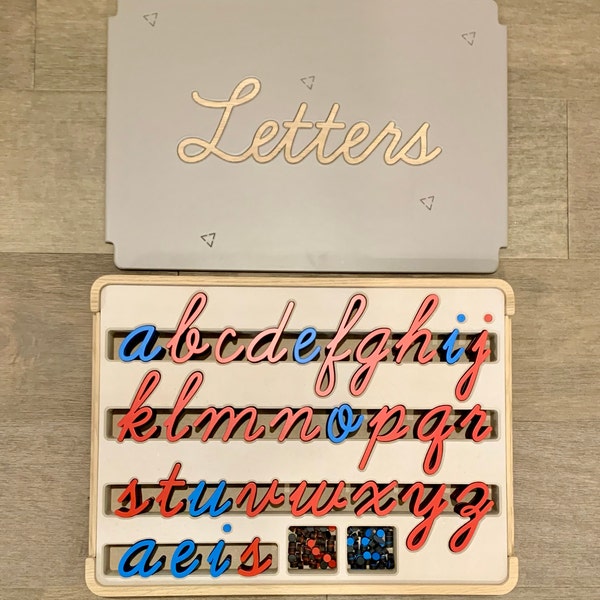 Cursive Movable Alphabet. German Cursive. Montessori Upper-case Movable ...