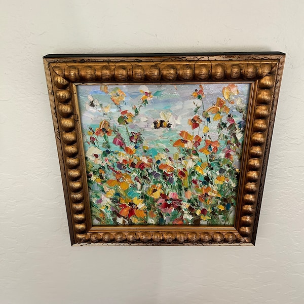 Chunky Bead Gold Picture Frame, Antique Distressed Finish- Custom ...