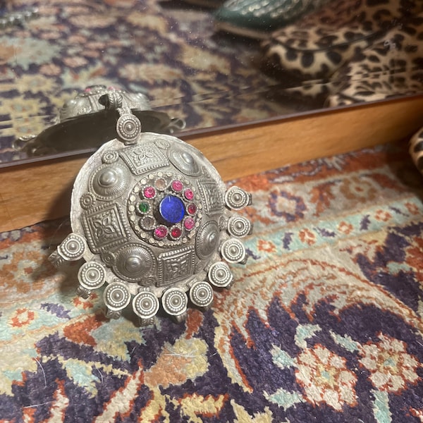 Turkmen Cross Pendant, Turquoise Stone Cross Pendant, Gemstones Beads ...