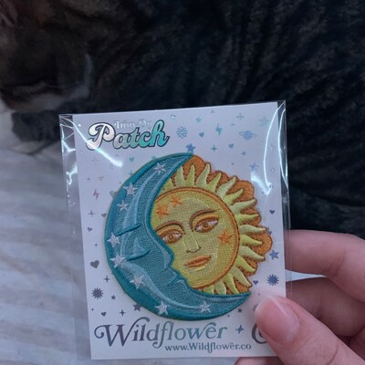 Sun & Moon Patch Iron on Patch Embroidered Patches for Jackets Cosmic Astrology Wildflower Co ...