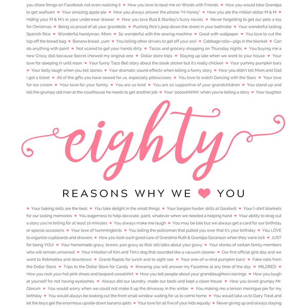 Personalized Acronym Name Sign COMBINED With 50 Things We Love About ...