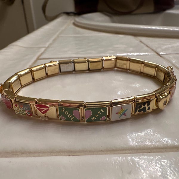 Gold Italian Charm Bracelet, Mystery Italian Charm Bracelet Gold ...