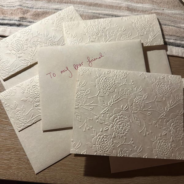 Embossed Note Cards, Vintage Style Note Cards, Note Card Set With ...