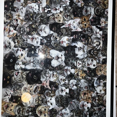 Raining Cats 12x20 Print, Internet Cats, Smudge, Lil Bub, Grumpy Cat ...