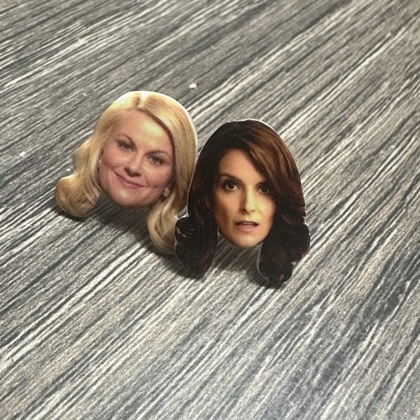 Tina Fey and Amy Poehler - Your Choice of Stud or Dangle Titanium ...
