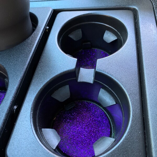 Purple Glitter Car Coasters: Sparkly Car Decor - BS Designs TX - Etsy