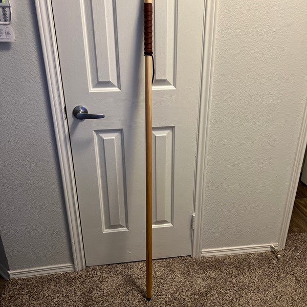 1-1/8 In. Hickory Staff 60 In. With Leather Handle and Wrist Strap. - Etsy