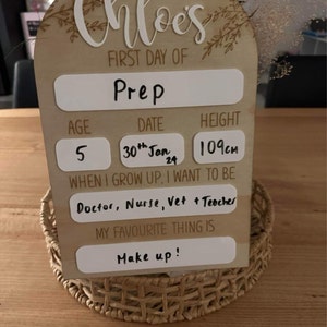 Personalised First Day Board, Customisable First Day Board, Kids First ...