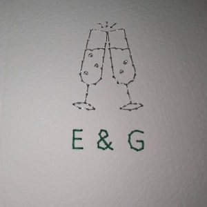 Hand Embroidered Wedding Card - Personalised - Etsy