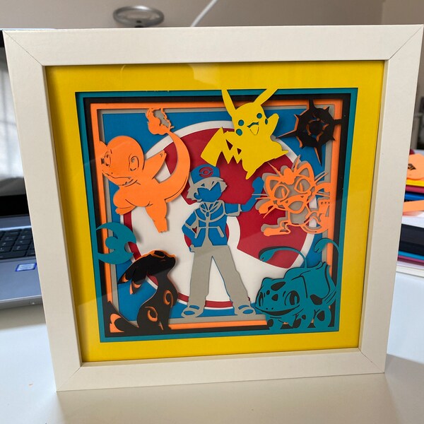 Pokemon Paper Cutting Light Box, 8 LAYER Template Digital Files 29x29cm ...